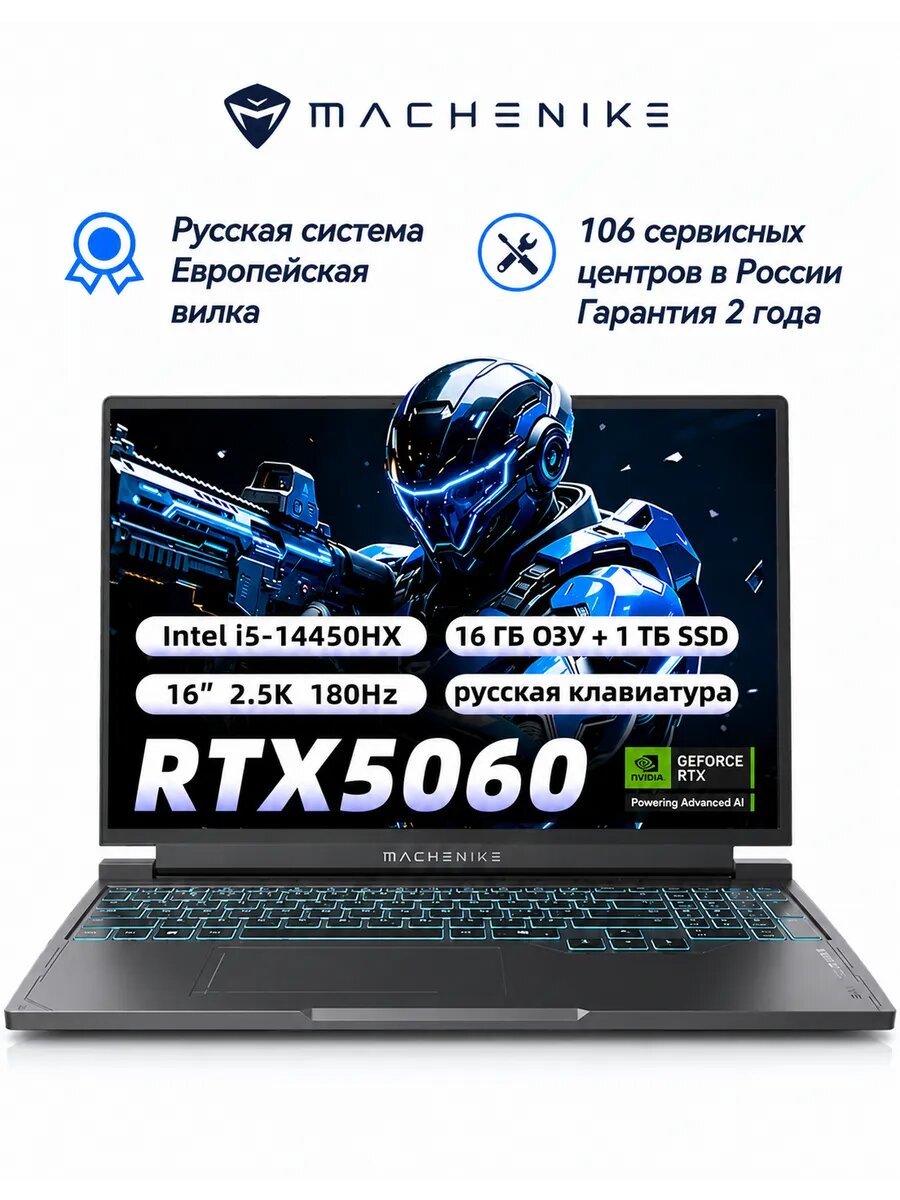 Ноутбук игровой мощный i5-14450HX RTX 5060 16 ГБ SSD 1 ТБ