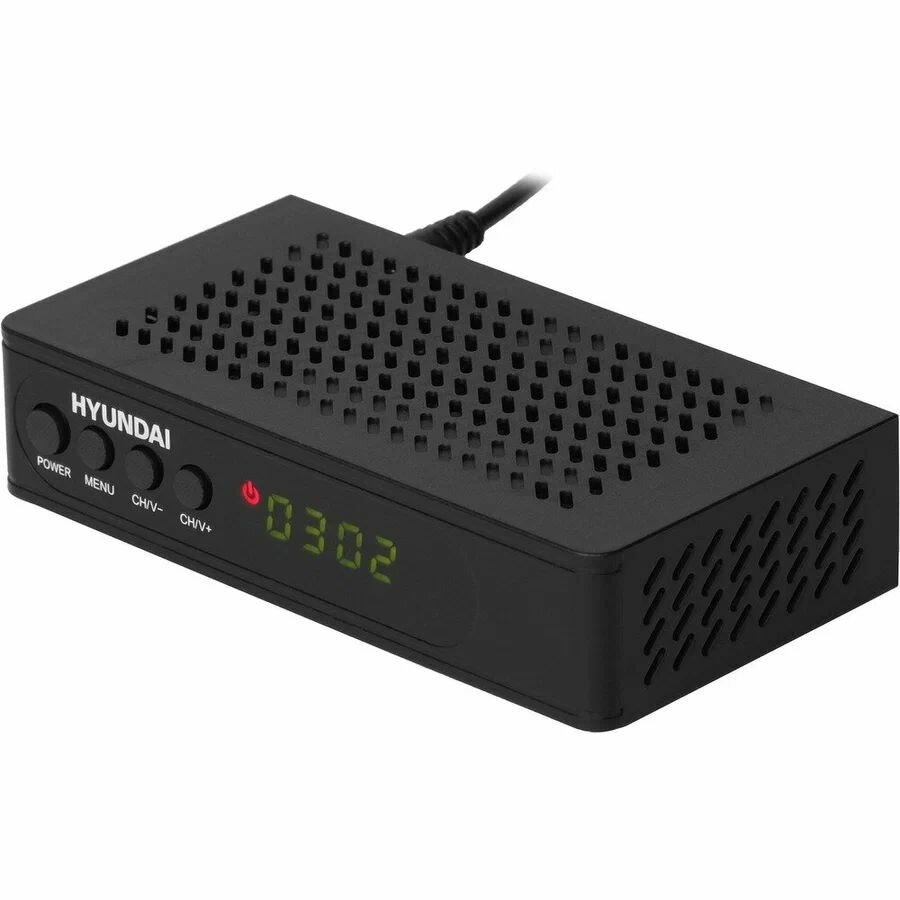 ТВ-ресивер для телевизора цифровой на 20 каналов DVB-T2 Hyundai H-DVB240 черный (H-DVB240)