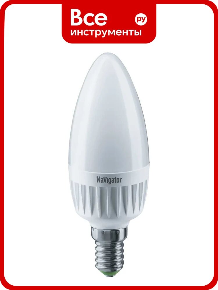 LED‑лампа Navigator NLL‑C37‑7‑230 E14 матовая свеча для общего освещения, диммируемая, теплый белый свет