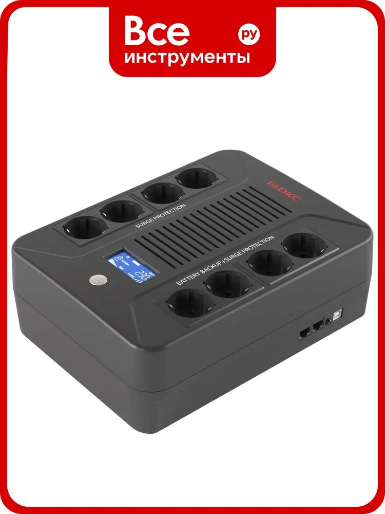 Линейно-интерактивный ИБП DKC серии Info PDU, 1000 ВА/600 Вт,1/1,8xSchuko, LCD, 1x9Aч INFOPDU1000LCD