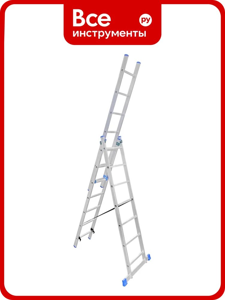 Алюминиевая трехсекционная лестница LadderBel 7 ступеней LS307