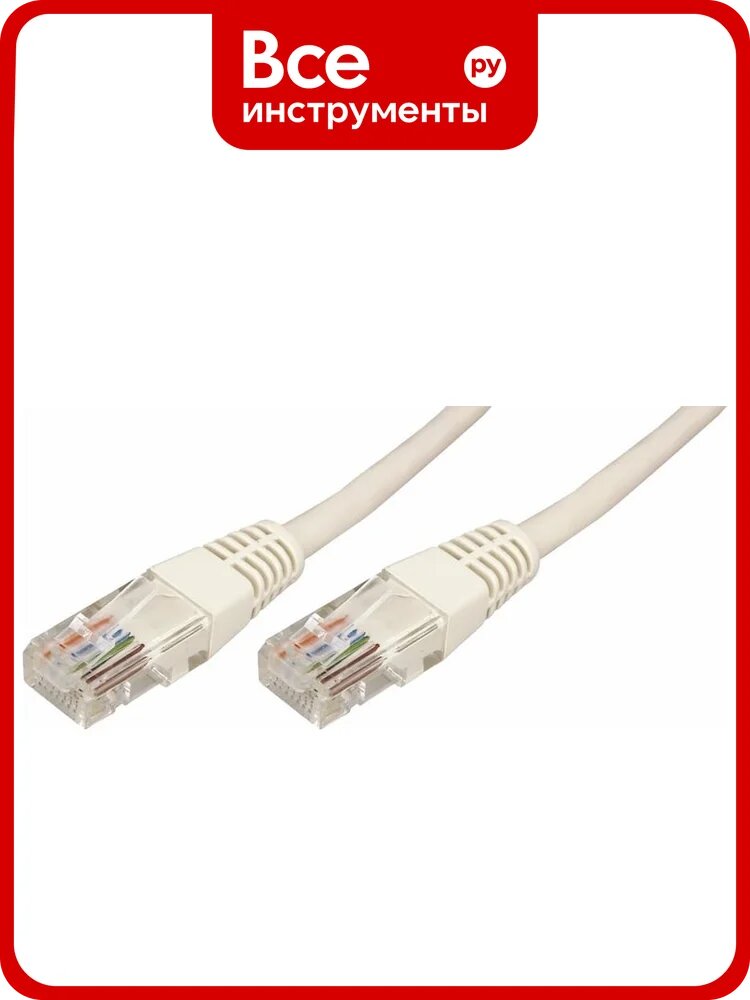 Патч-корд U/UTP REXANT RJ45-RJ45 CAT 5e PVC серый, 2 м 18-1005