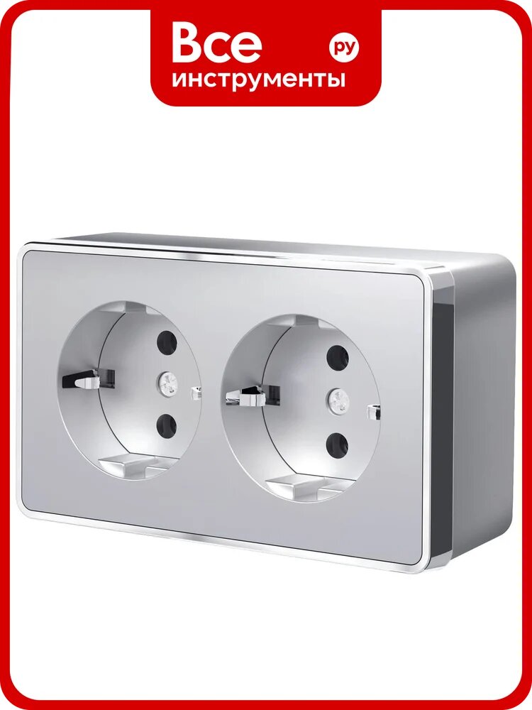 Двойная розетка с заземлением WERKEL W5072106 a052776, 220 В, для подключения сразу нескольких