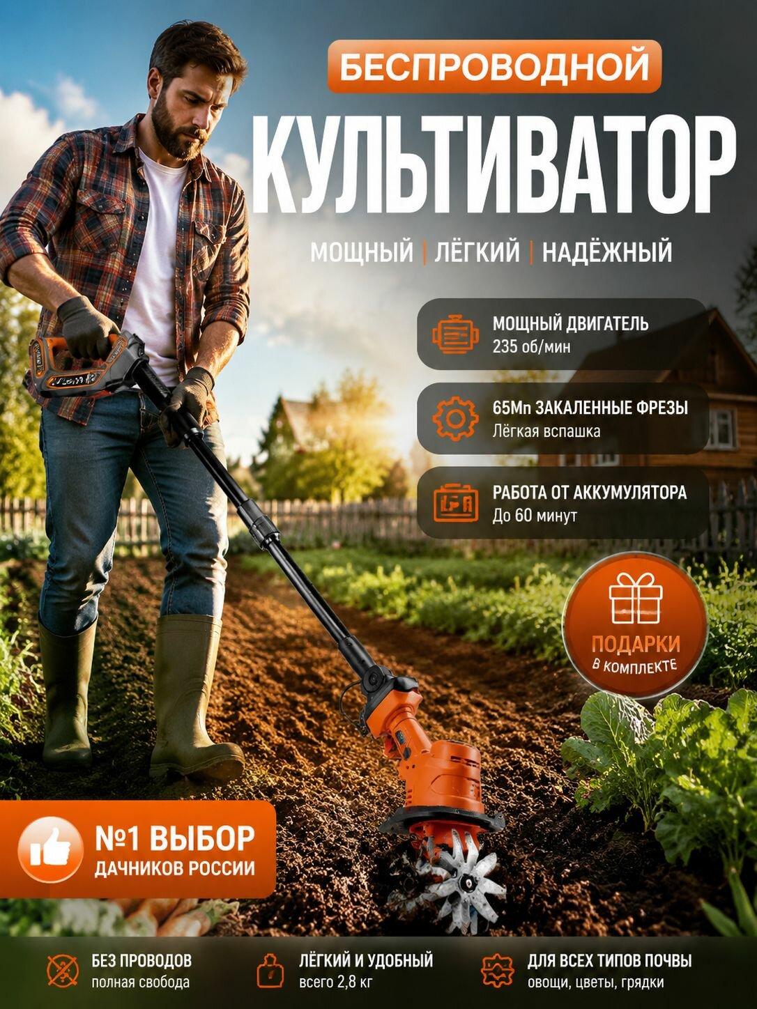 Газонокосилка аккумуляторная