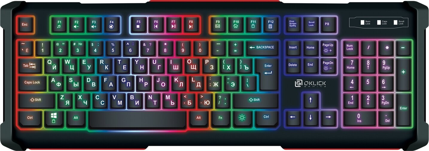 Клавиатура Oklick 717G (476395) черный, проводная, USB