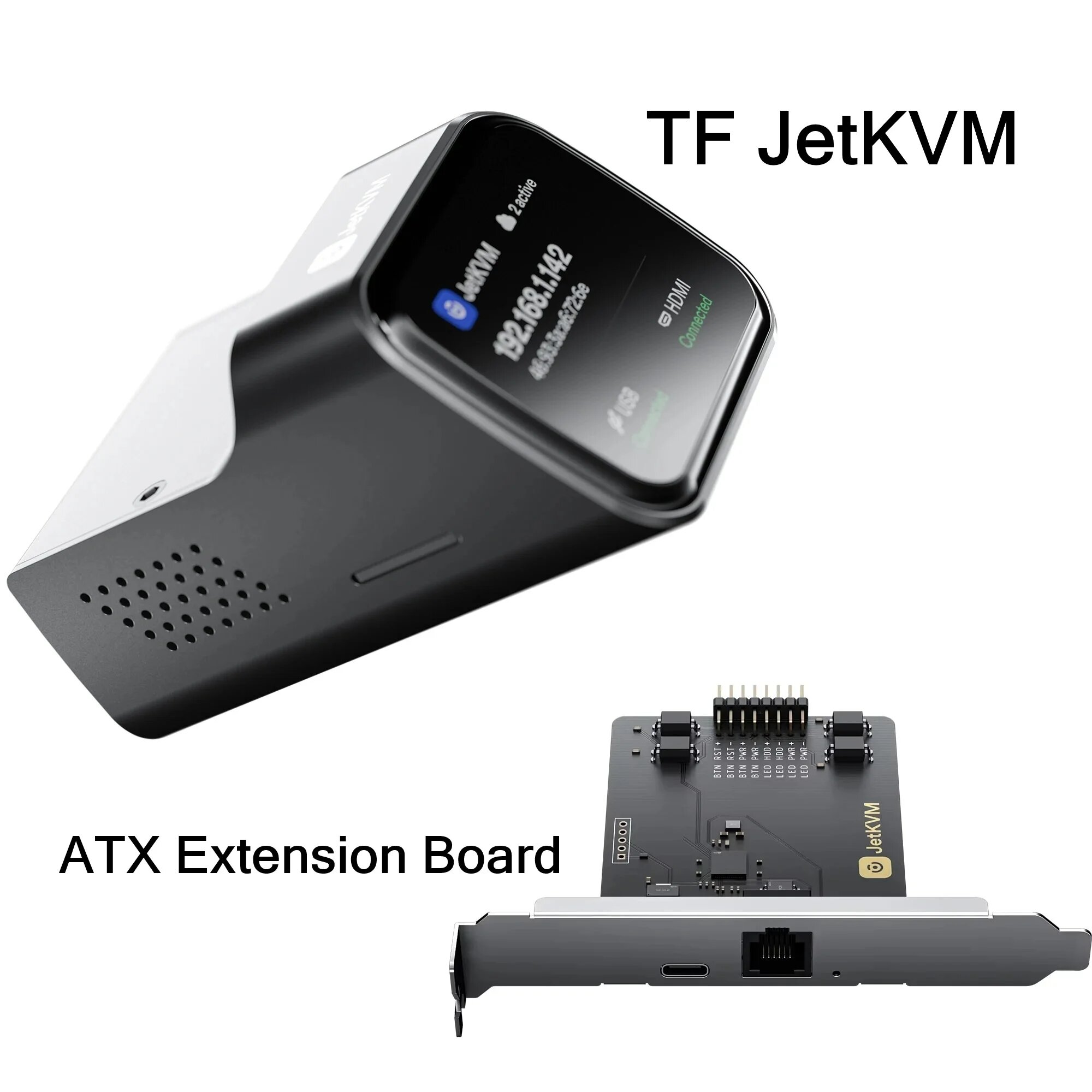 Версия TF PoE! JetKVM IP-KVM: Устройство удаленного управления компьютером с TF JetKVM add ATX