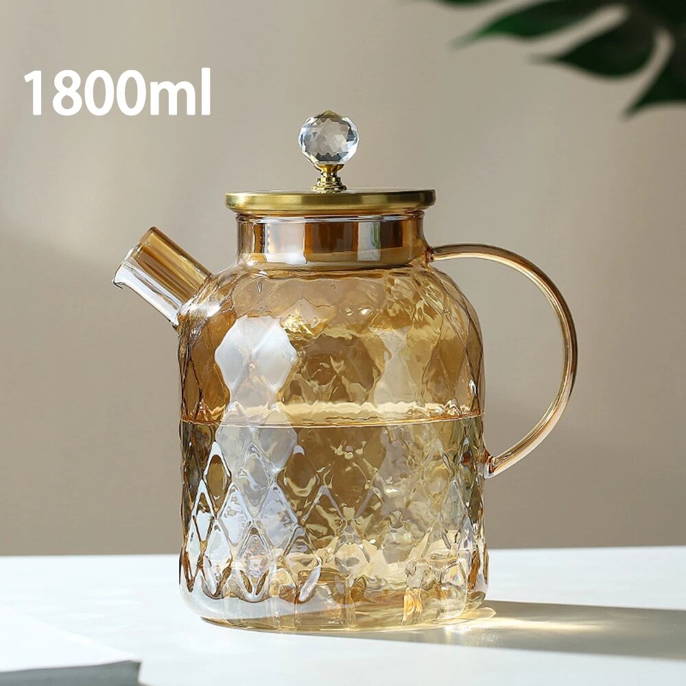 Стеклянный чайник для заваривания чая 1000 мл/1800 мл 1800ml