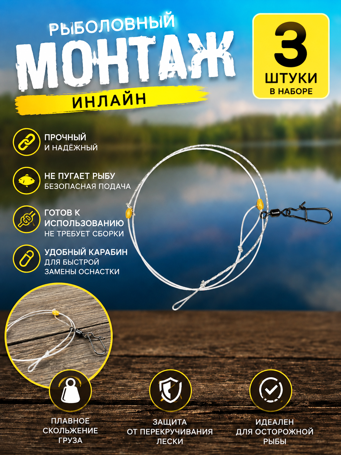 Рыболовный монтаж Инлайн — готовая оснастка для результативной ловли рыбы.