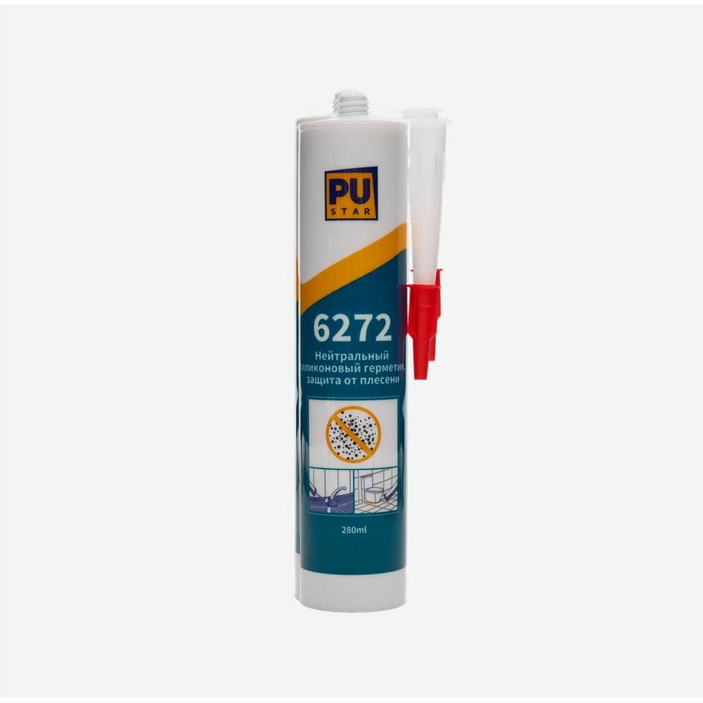 Герметик силиконовый нейтральный PUSTAR Mildew-Proof 6272 белый (280 мл.) MP-6272-W
