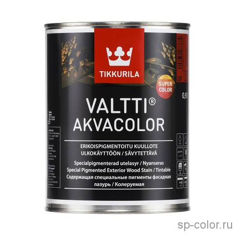 ЛКМ по дереву, Valtti Aqva Color, База под колеровку, 2.7 л