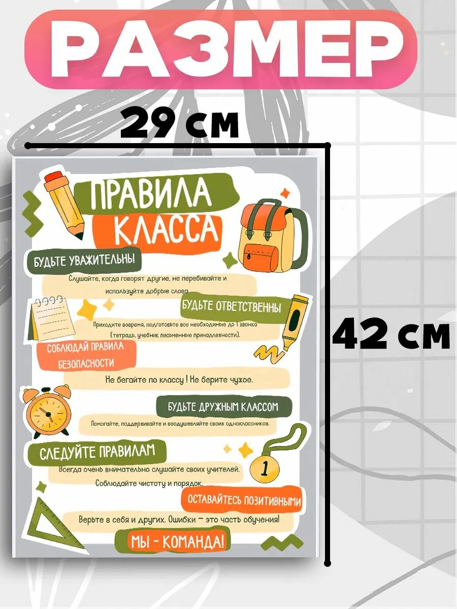 Постеры на стену Правила класса — фото 1