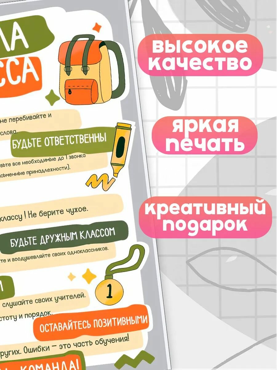 Постеры на стену Правила класса — фото 1