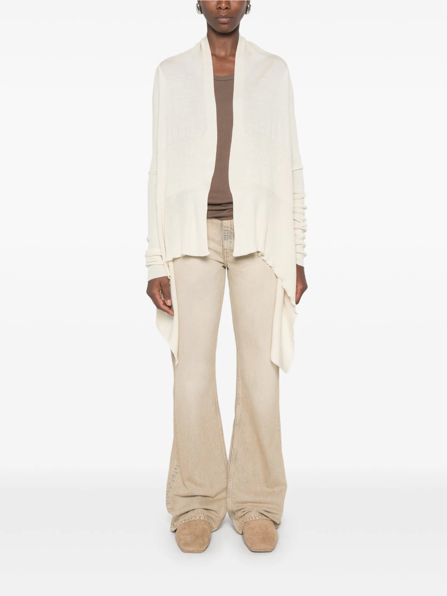 Кардиган Rick Owens Asymmetric draped cardigan, размер 40, разноцветный — фото 1