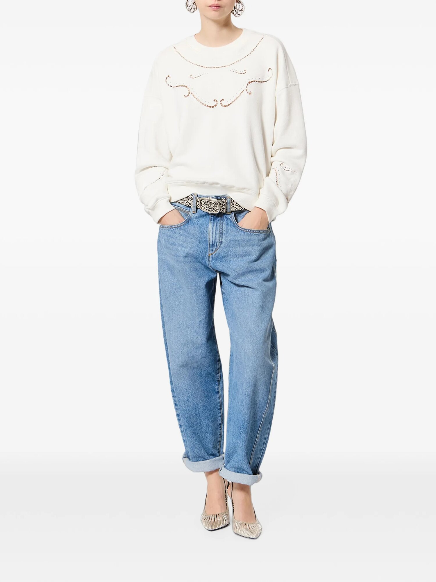 Свитер Isabel Marant Vella embroidered sweater, размер 34, , разноцветный — фото 1