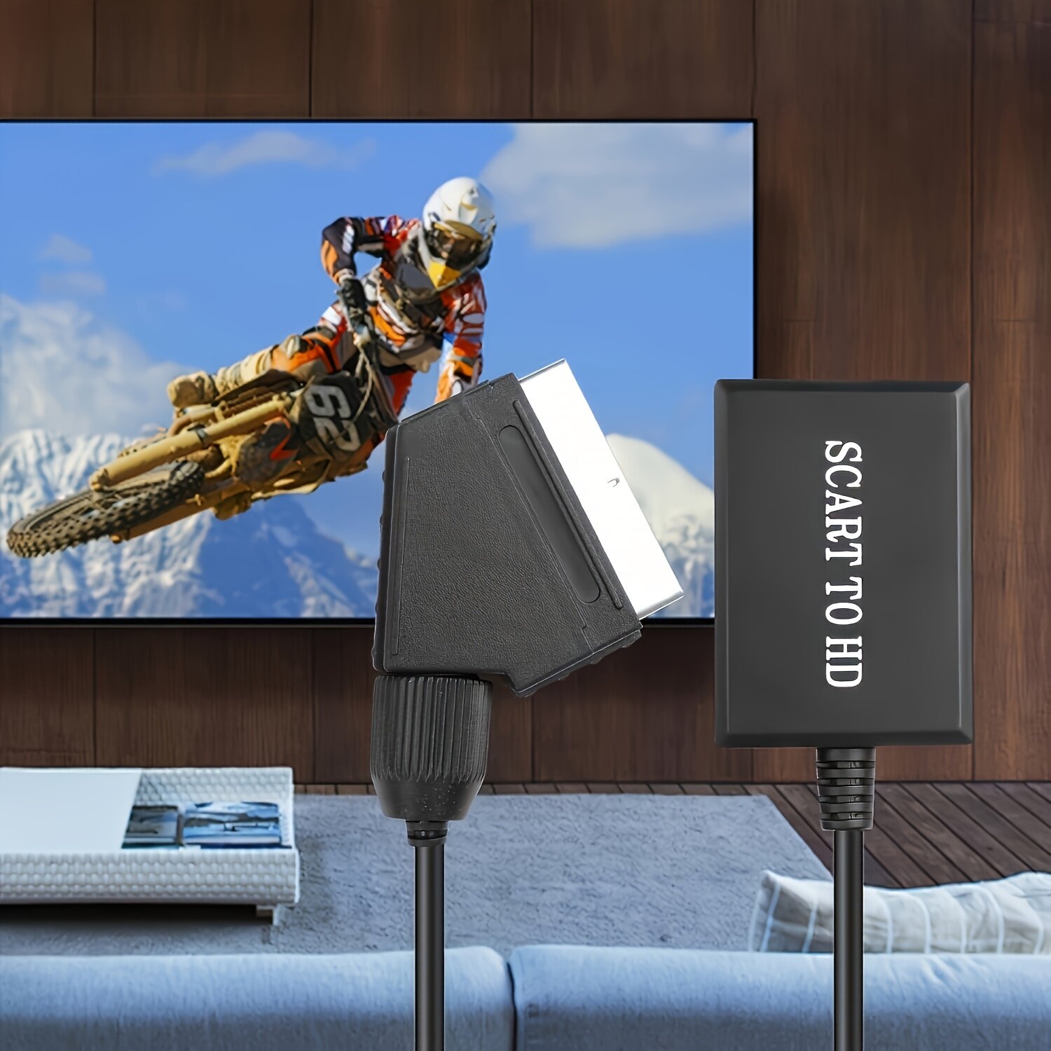 Кабель-адаптер SCART в HDTV, USB-питание, 720P/1080P, для VHS, DVD, PS4, ПК, ТВ-приставки, композитный и SCART разъемы