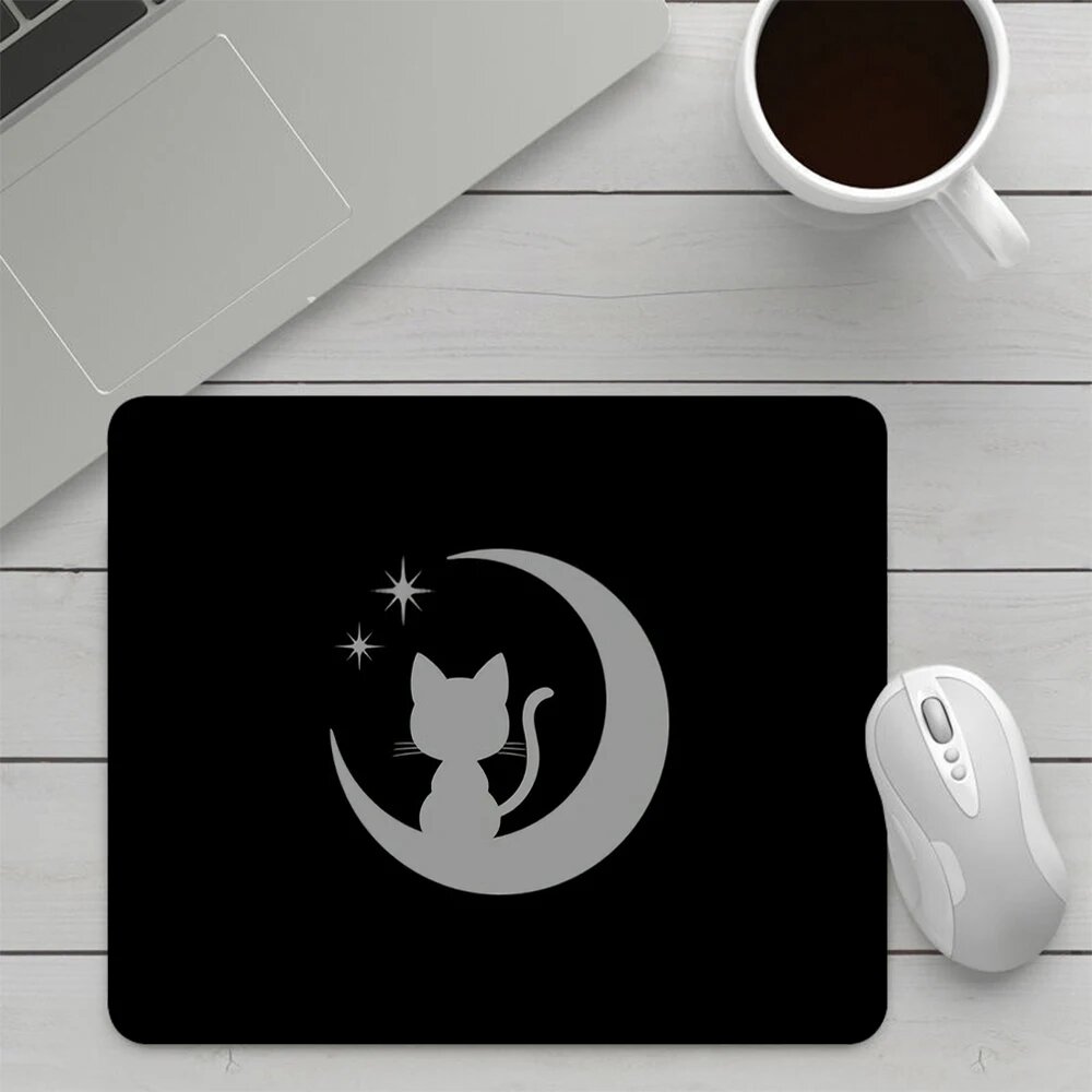 NBDRUICAI Коврик для мыши Moon Cat резиновый