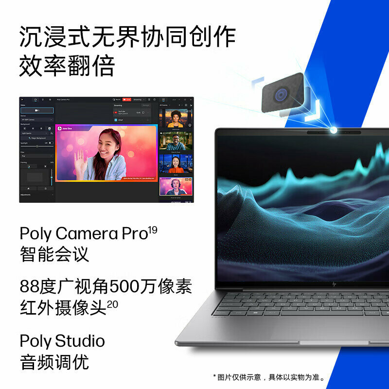 HP Zhan X 14-дюймовый бизнес-ноутбук с рабочей станцией, тонкий и легкий, с процессором Core Ultra7 265H, 32 ГБ ОЗУ, 1