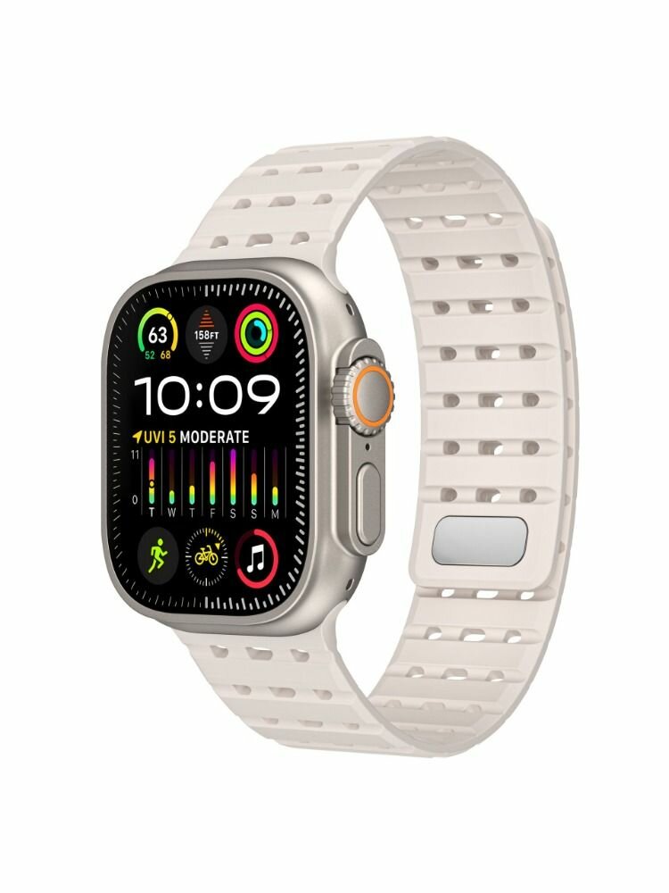 Силиконовый ремешок с магнитной петлей для Apple Watch Series 9 Ultra 2 1 49 мм 8 7 6 5 4 se 45 мм 44 мм 42 мм браслет аксессуар для часов запчасть для часов сменный ремешок