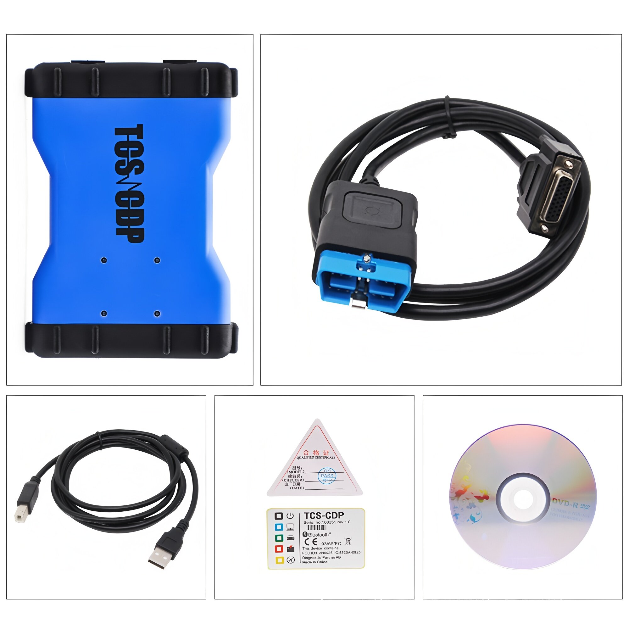 Delphi DS150е CDP Pro (Одноплатный - Bluetooth + USB) - мультимарочный сканер(DS150E VCI CDP TCS WOW SNOOPER 2020.23
