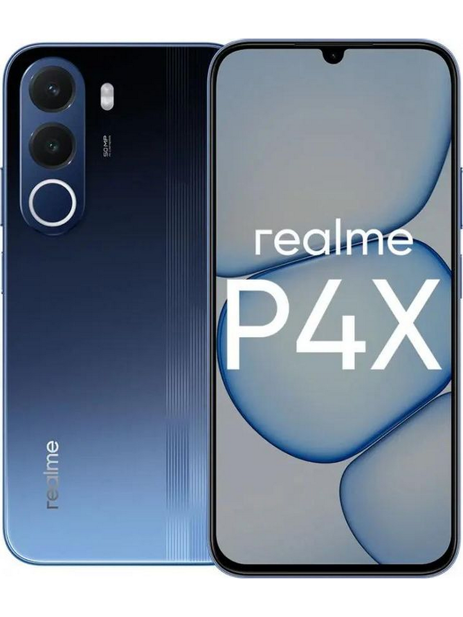 Смартфон Realme P4x 4/256Гб Синий 2 sim 6.72″ IPS LCD, 144Hz 2G, 3G, 4G(LTE), 5G 7000 mAh