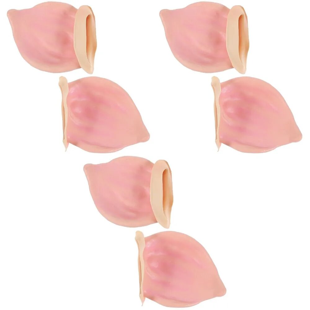 Розовые пластиковые уши свиньи для косплея и вечеринок в наборе 3 пары