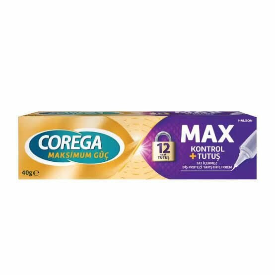 Крем-клей для зубных протезов Corega, максимальная фиксация, без отдушек, 40 г, 5 упаковок.
