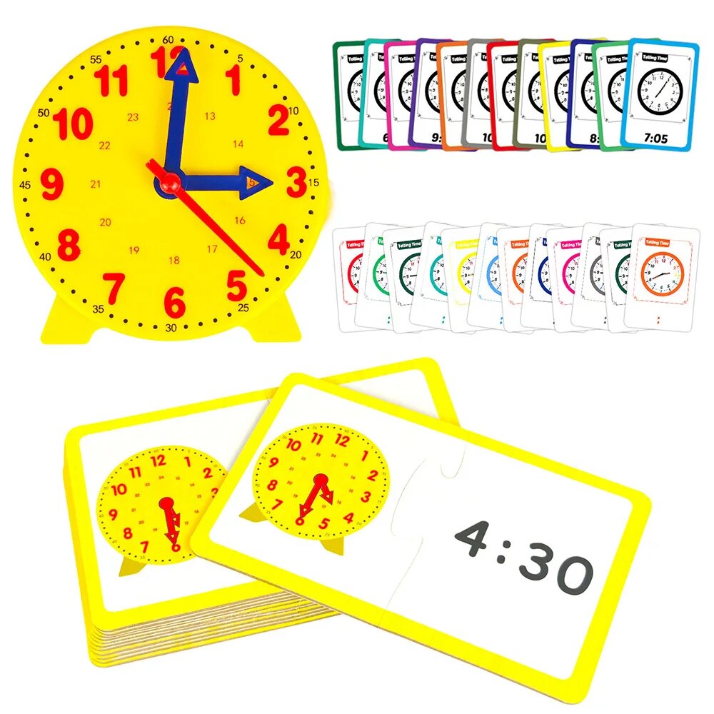 Обучающие часы Learning Time Activity Set Clock 48cards — фото 1