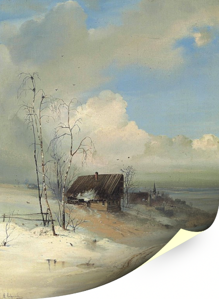 "Приход весны", Саврасов А. К, картина для интерьера (репродукция) (30х41 см / без подрамника)