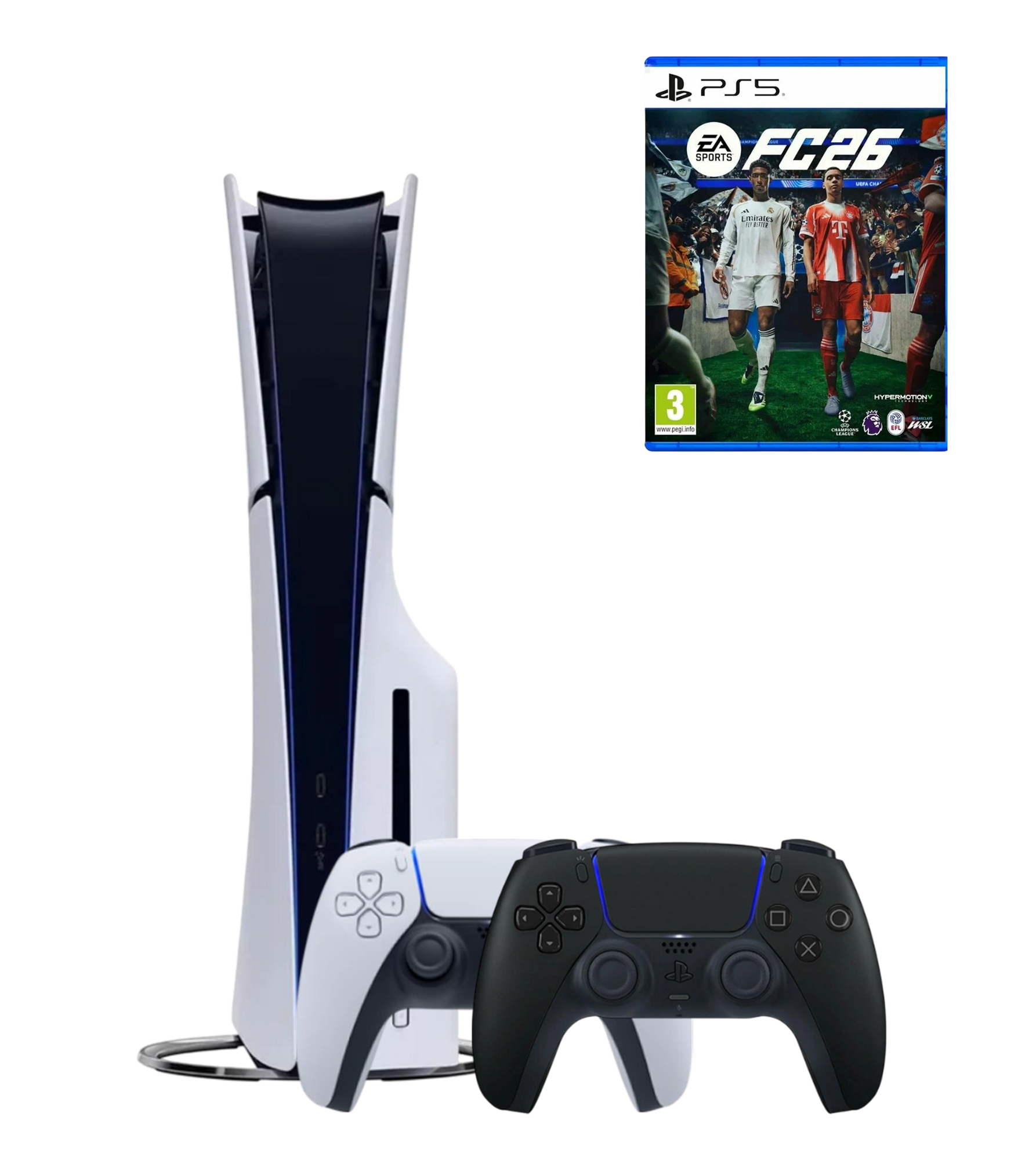 Игровая приставка PlayStation 5 Slim + 2й геймпад черный + игра FC26