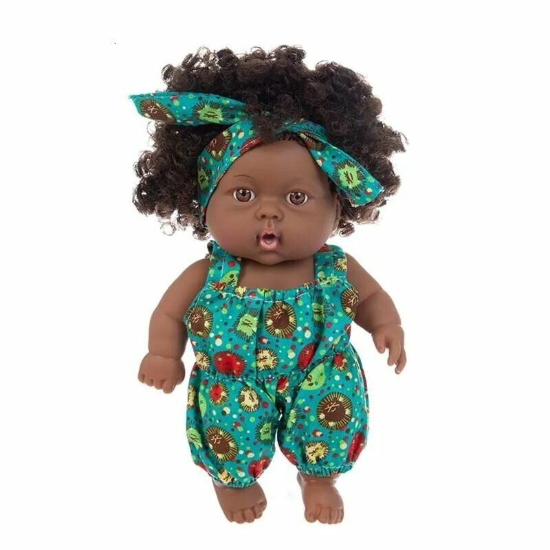 20см Черный Американский Реборн Кукла, - 4