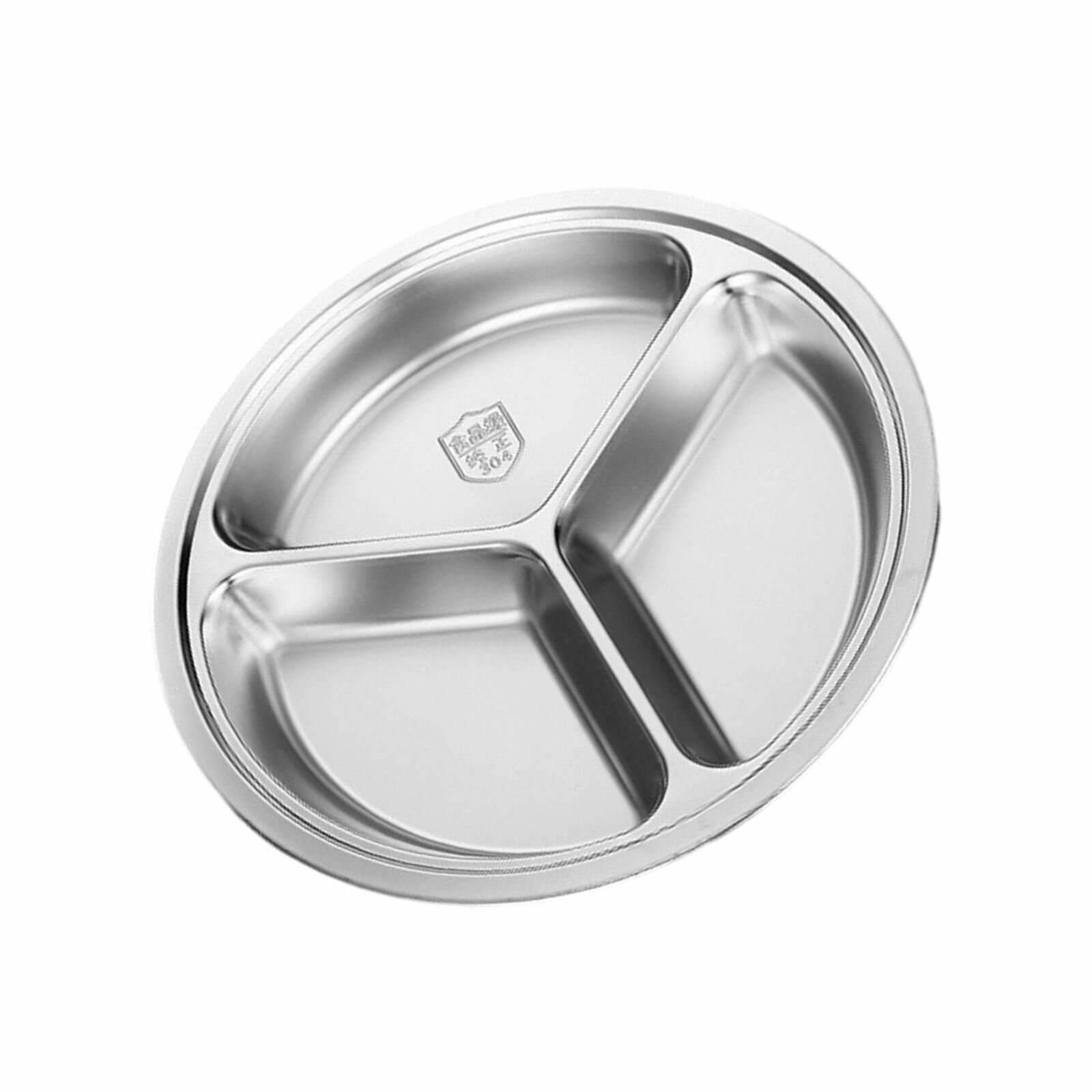 Круглая тарелка с разделителями из нержавеющей стали 28 см подходит для микроволновки сервировочная