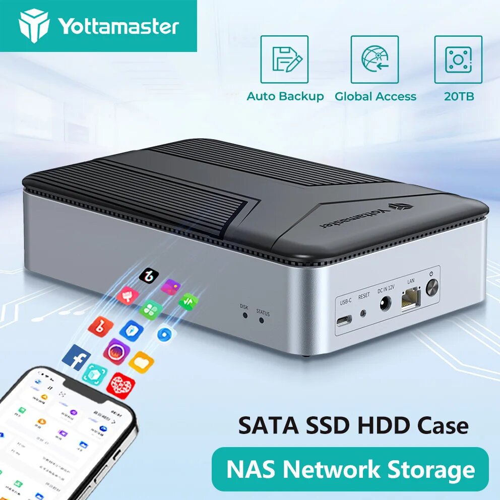 Yottamaster DM2 NAS корпус для жестких дисков 2.5 inch EU Diskless