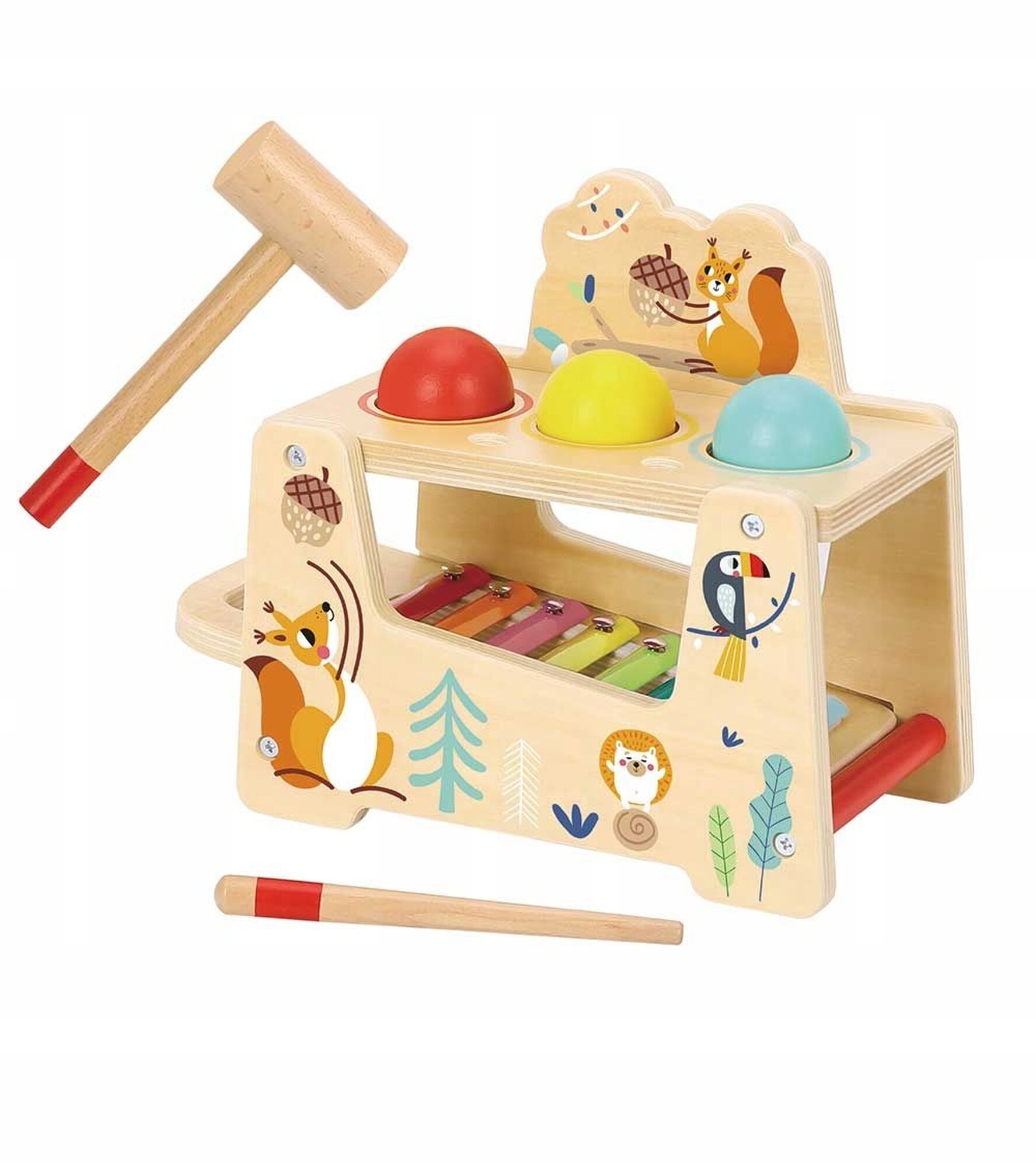 Развивающая игрушка Tooky Toy - Пробойник с молоточком - TF827