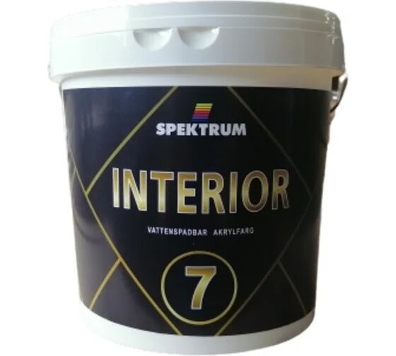 Краска для стен и потолков Спектрум Интериор 07 база С (2.7л) шелковисто-матовая черная