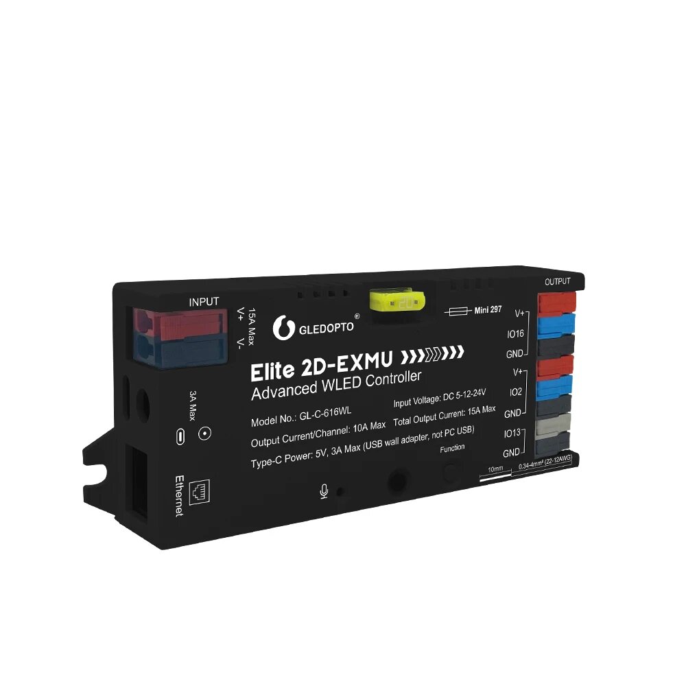 GLEDOPTO Elite ESP32 RGB-контроллер 1PC Controller, 616WL With Ethernet