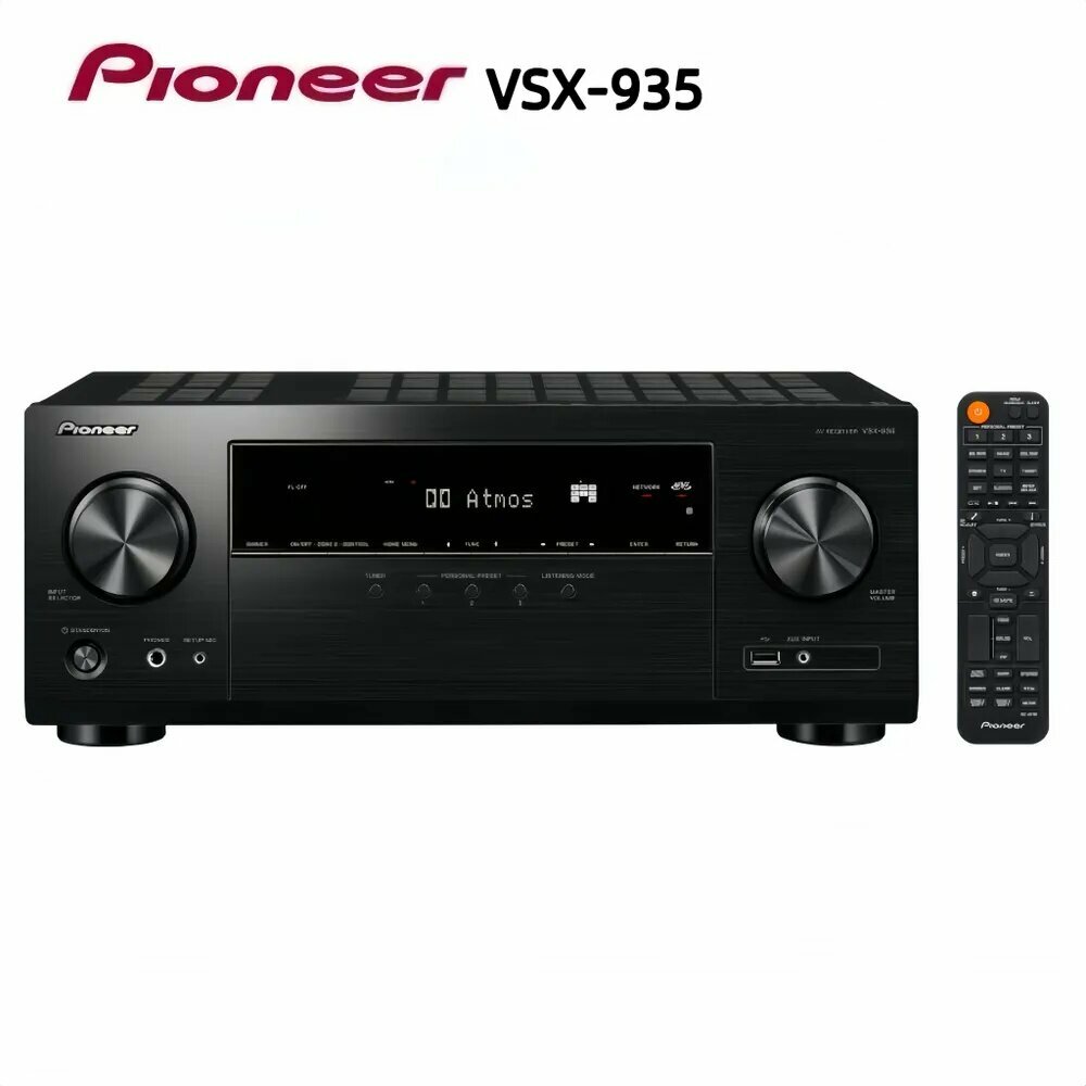 7.2-канальный ресивер Pioneer VSX-935, поддерживает Dolby Atmos, DTS: X, 8K HDR, Bluetooth, WIFI, черный