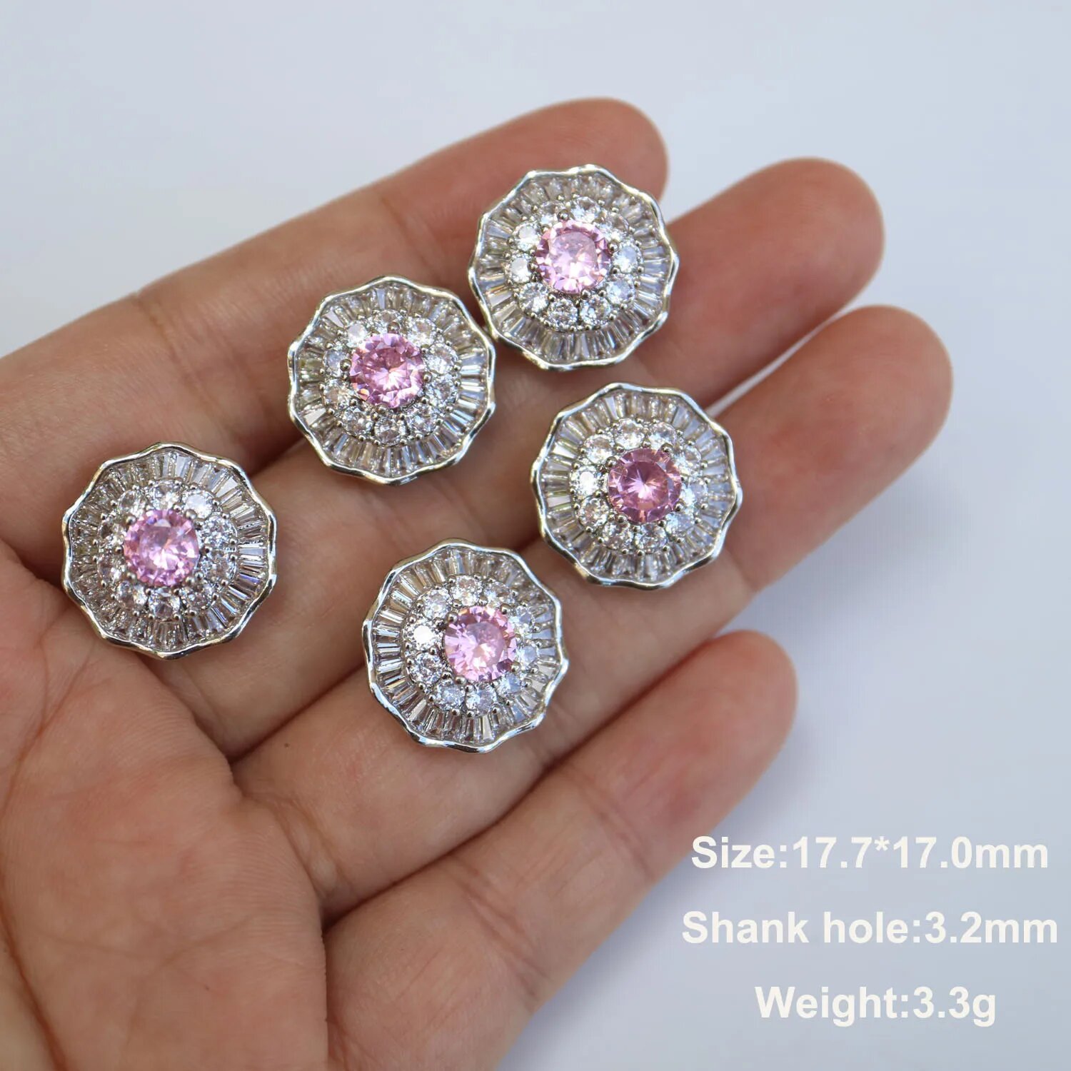 Пуговицы декоративные розовые YLSN-K-268-pink 5 шт.