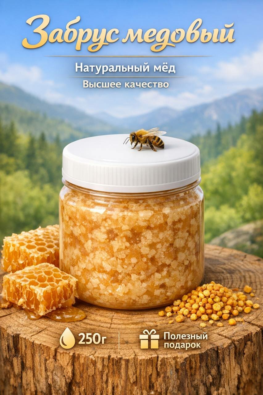 Забрус Медовый. Натуральный с предгорий Урала — 250 г.