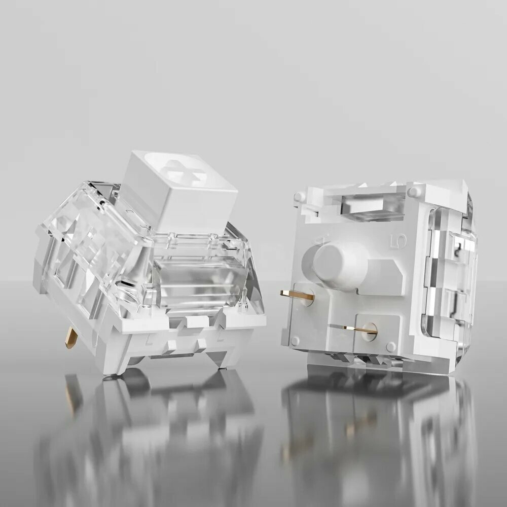 Механические игровые переключатели Kailh Box White Pro с креплением на пластину (3 контакта, 72 шт.)