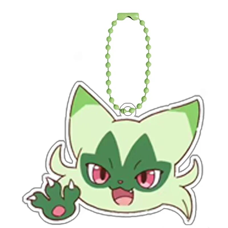 Акриловый брелок Pokemon Floragato, изумрудный, цвет 22