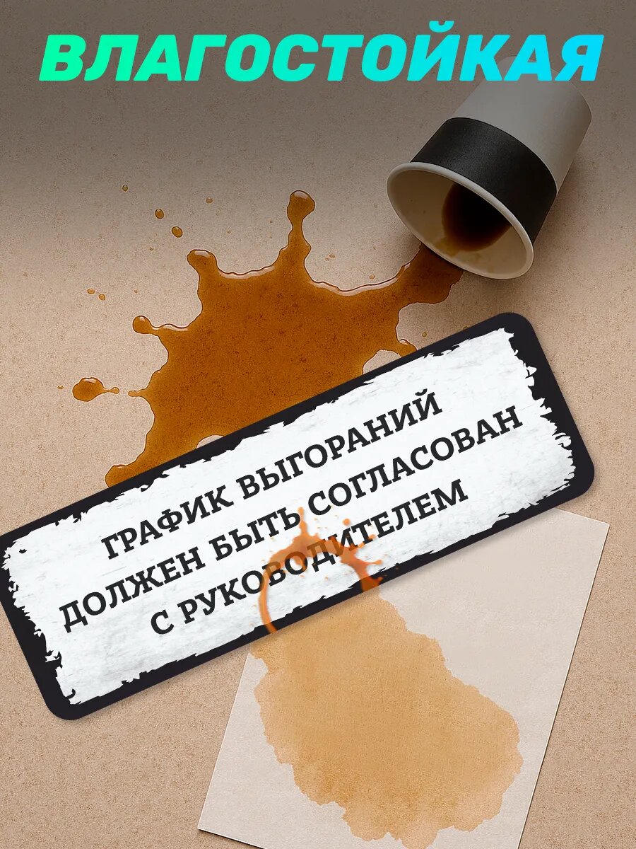 Табличка на дверь прикольная Мем График выгораний — фото 1
