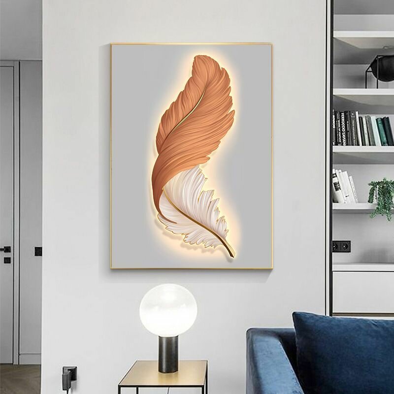 Декоративная картина для электрощита 50x60 см с гидравлической петлей и алюминиевой рамой (Золото/Черный) - Скрывает электрощит 40x50 4 см, без сверления, водонепроницаемая, для гостиной