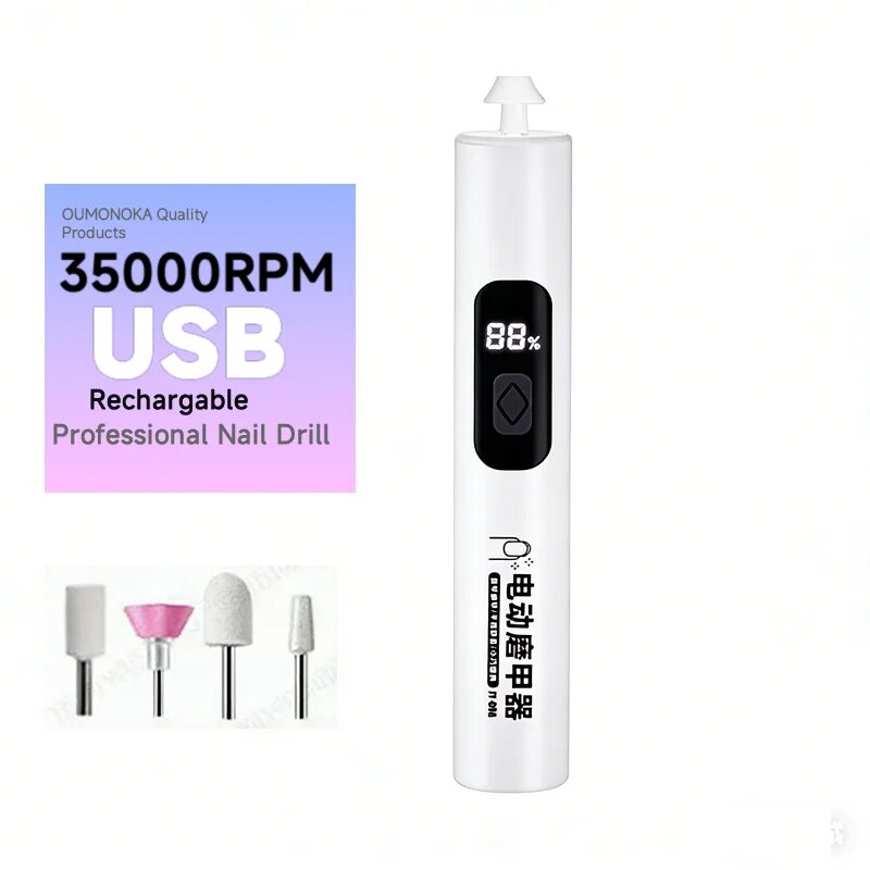 Электрическая дрель для маникюра, 35000RPM, White