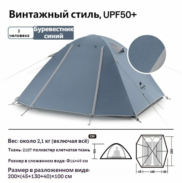 Naturehike палатка туристическая 2 местная