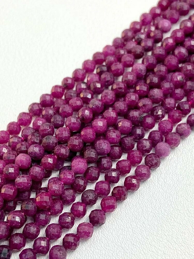 2мм, рубин , граненый бусины из натуральных камней