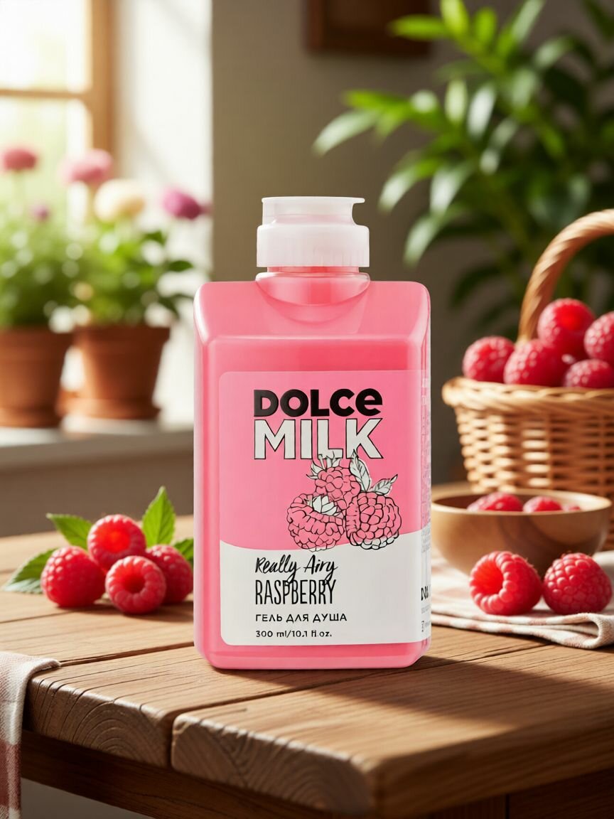 Гель для душа Dolce Milk Ягода-Малина, для всех типов кожи, 300мл