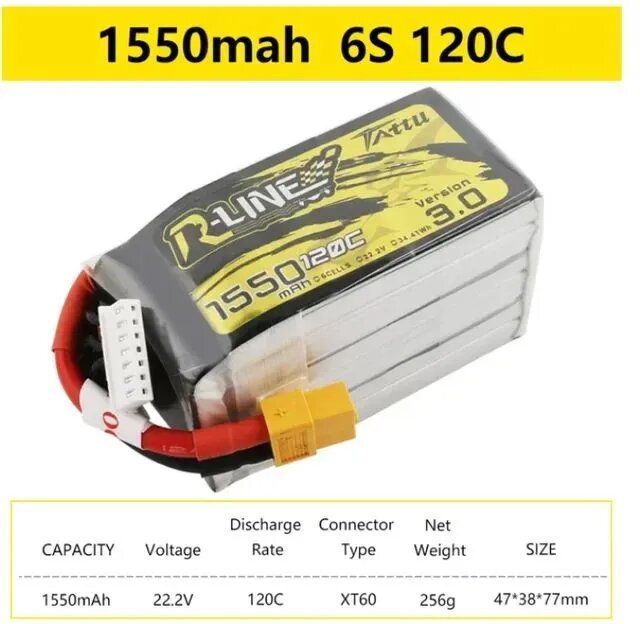 Tattu R-Line Version 3.0 V3 1300/1400/1550/1800/2000mAh 120C 4S 6S 4.2V Lipo Battery XT60 Plug Аккумулятор