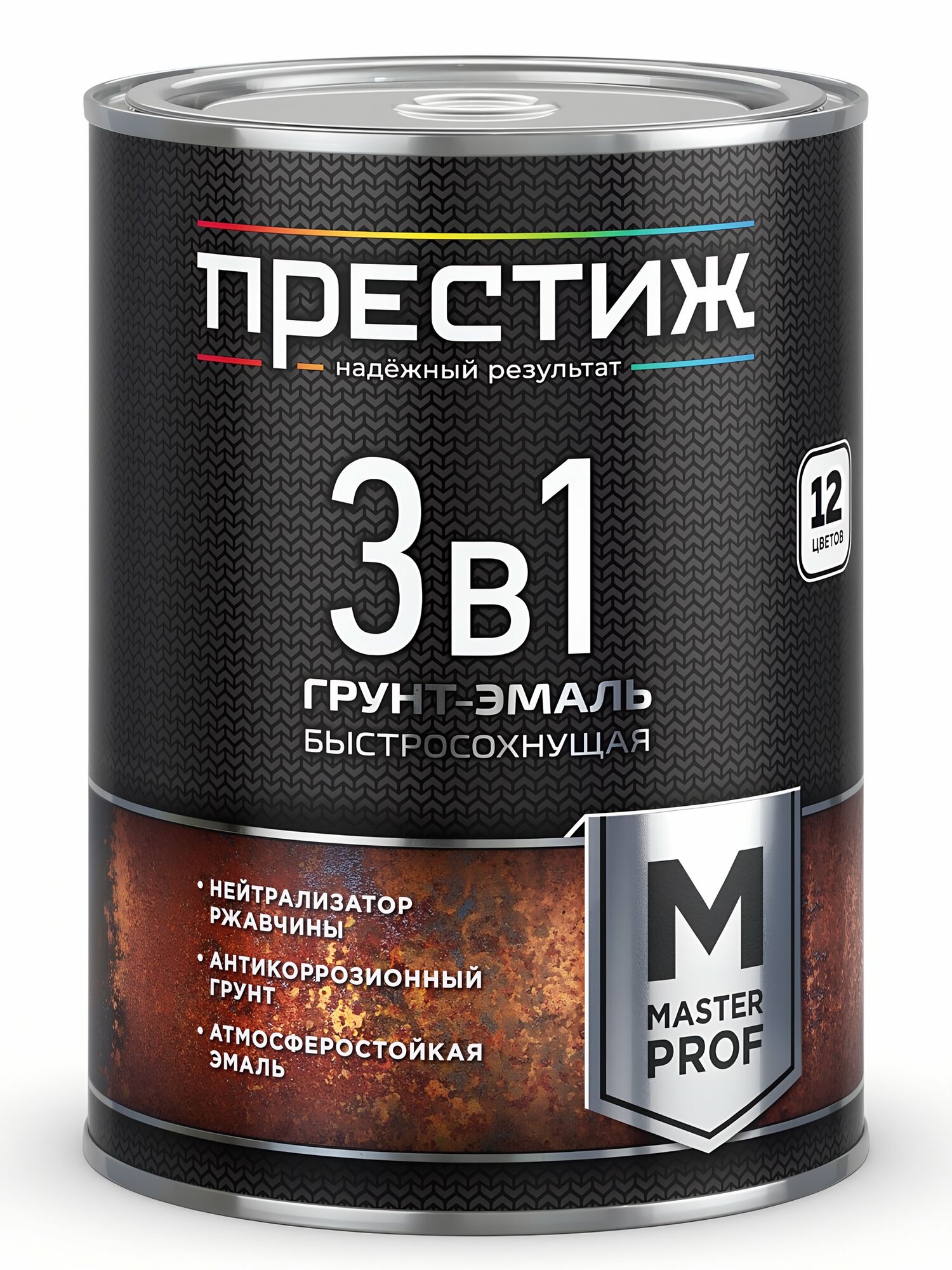 Грунт-эмаль по ржавчине Престиж Мастер 3в1 красно-коричневая 0.9 кг — быстросохнущая смоляная краска для металла