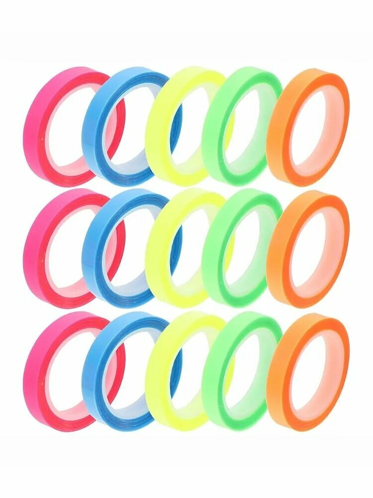 CCOCC Набор цветной выделяющей ленты, 15 рулонов полупрозрачной маркировочной ленты для заметок и планеров