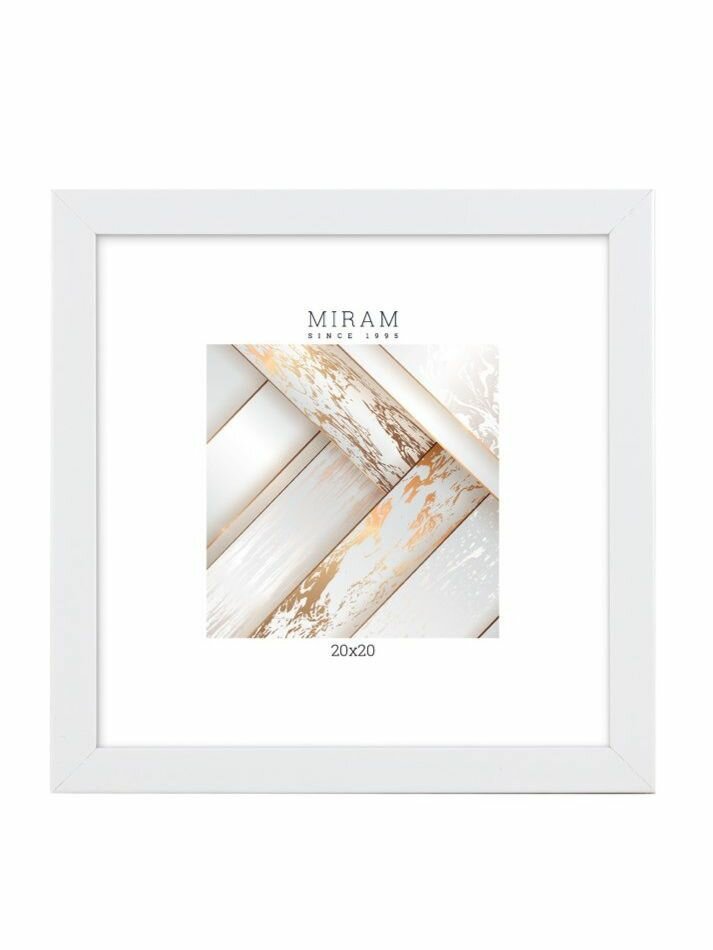 Фоторамка MIRAM, 20x20см, белая, пластиковая, крепление прищепками